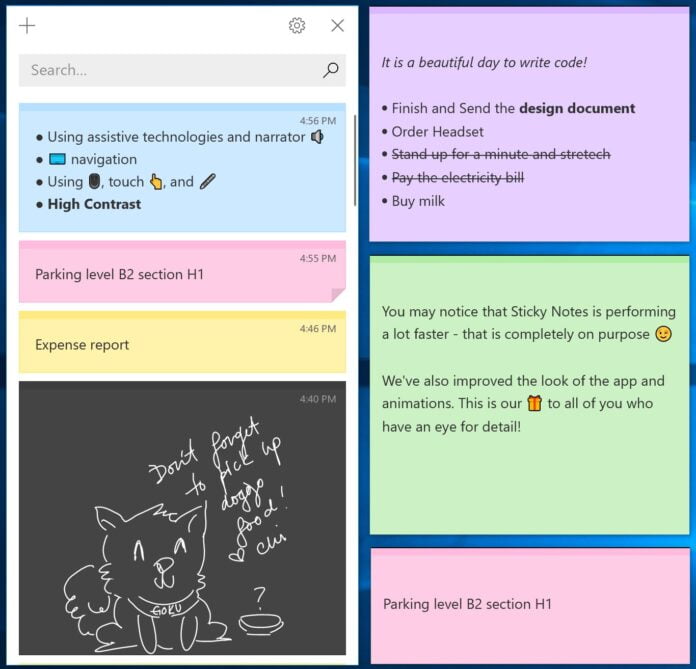 Sticky Notes 3.0 ya está disponible para los usuarios de April 2018 Update