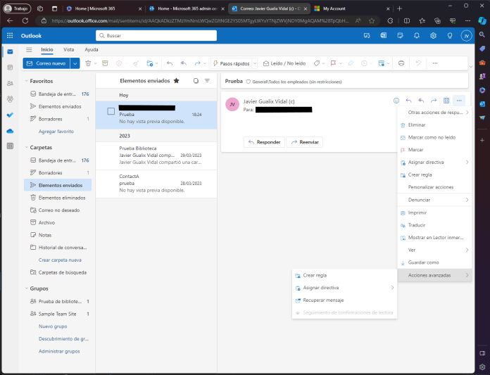 Cómo eliminar un correo electrónico enviado en Outlook | Microsofters