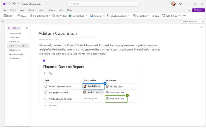 OneNote ahora incorpora los componentes de Loop | Microsofters
