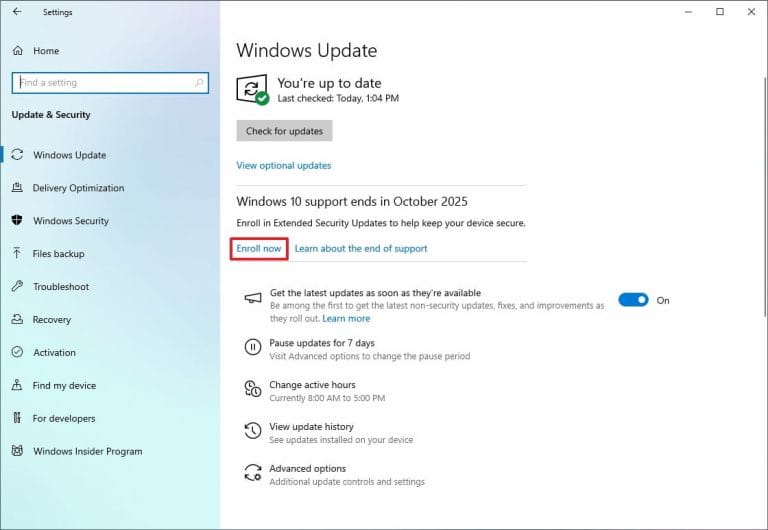 Cómo unirte al programa ESU de Windows 10 | Microsofters